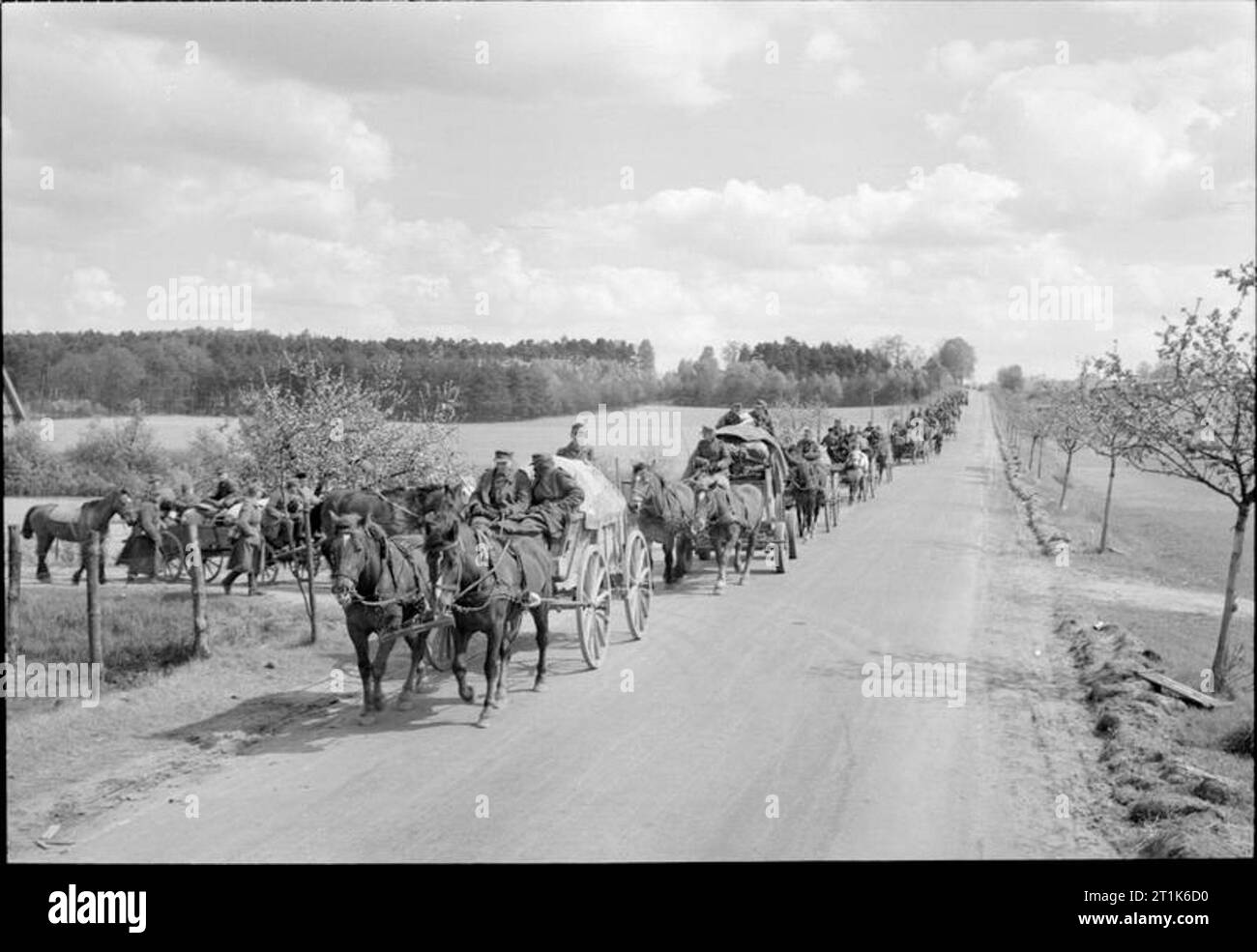 Germany Under Allied Occupation German troops using horse-drawn ...