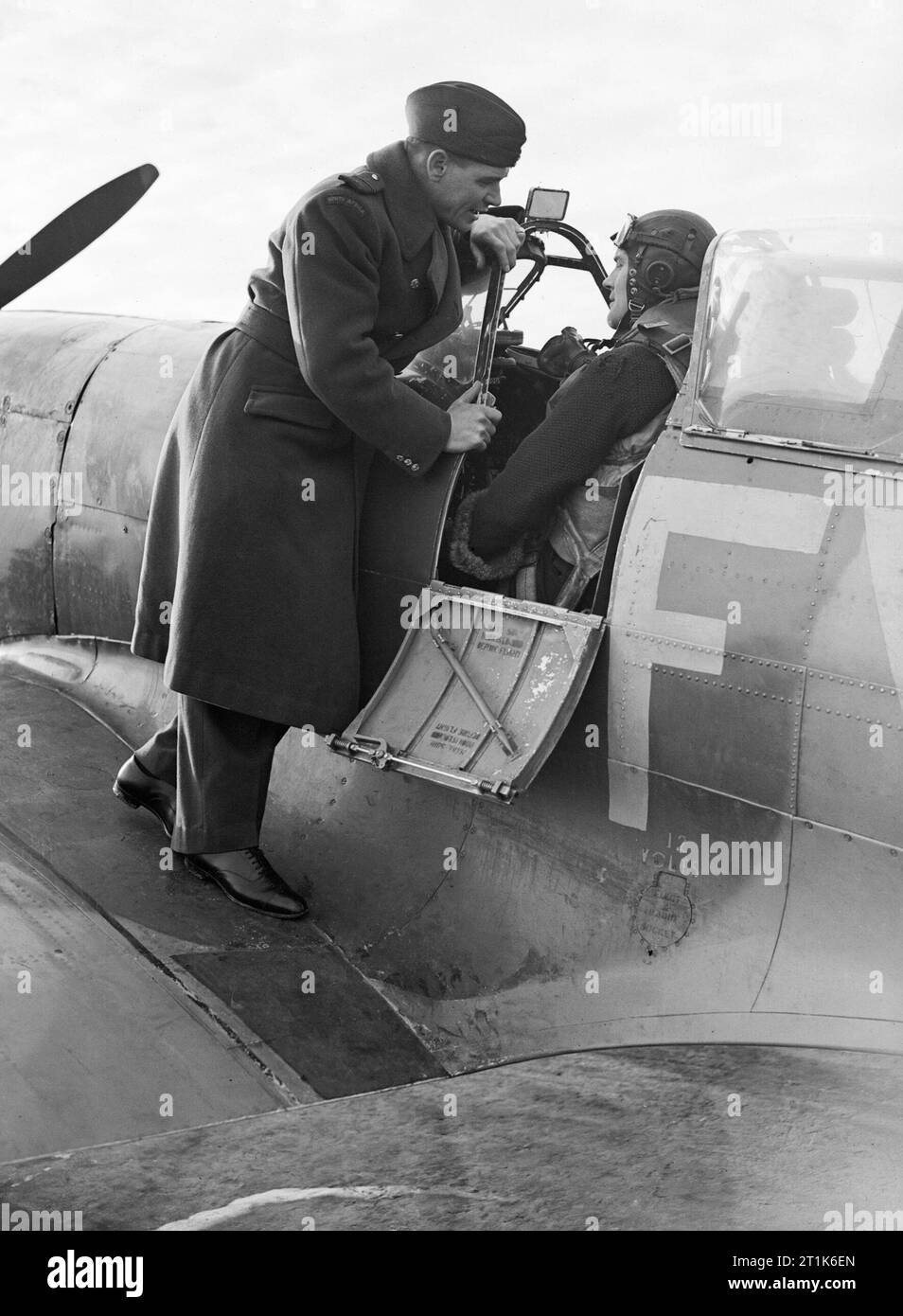 Group Captain A.G. 'Sailor' Malan on the wing of Squadron Leader Hugo ...