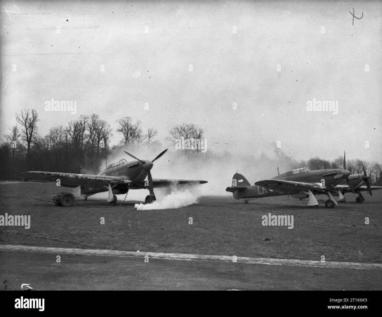 Royal Air Force- France, 1939-1940. Smoke bombs envelop Hawker ...