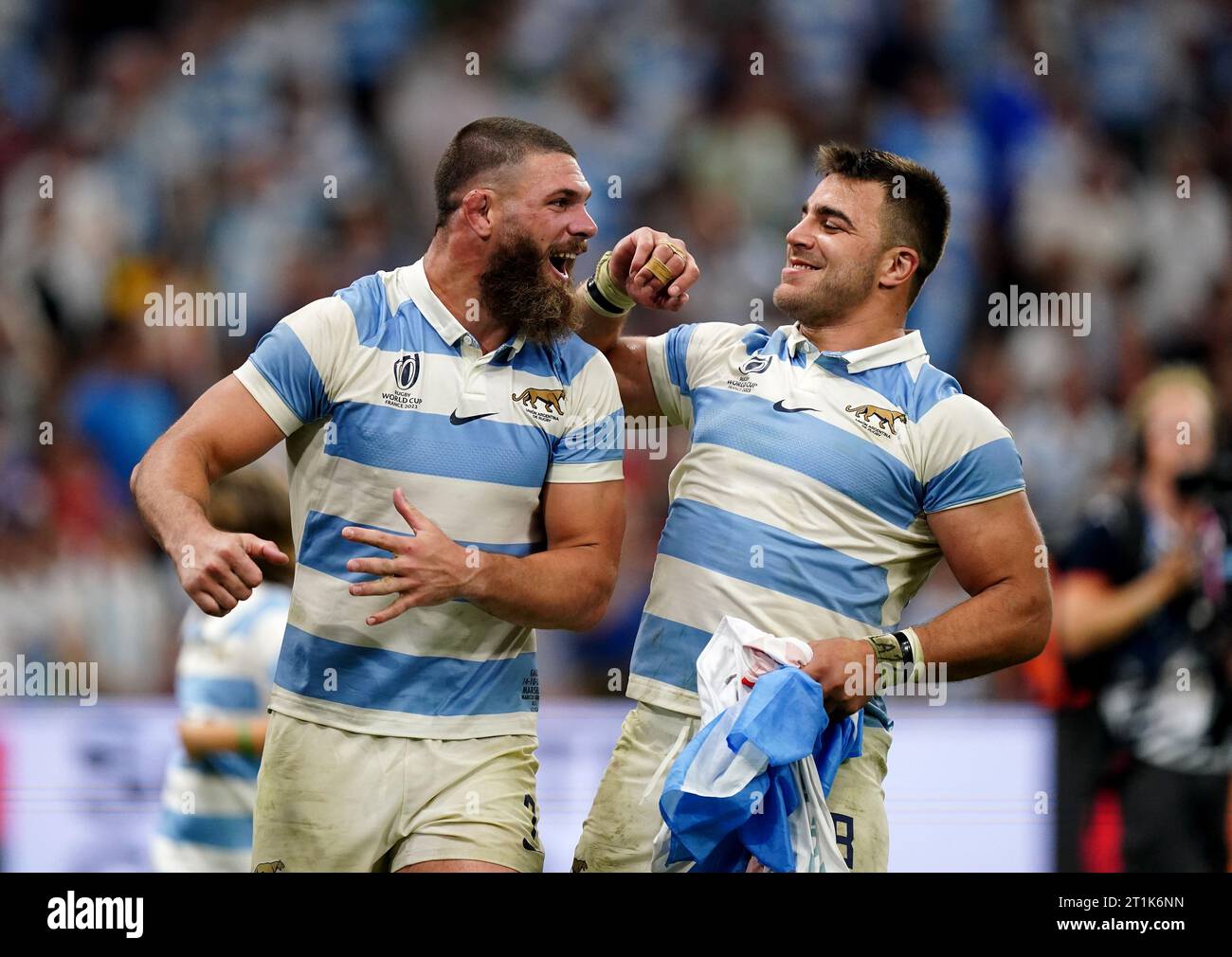 Argentina's Marcos Kremer (left) and Facundo Isa celebrate after the ...