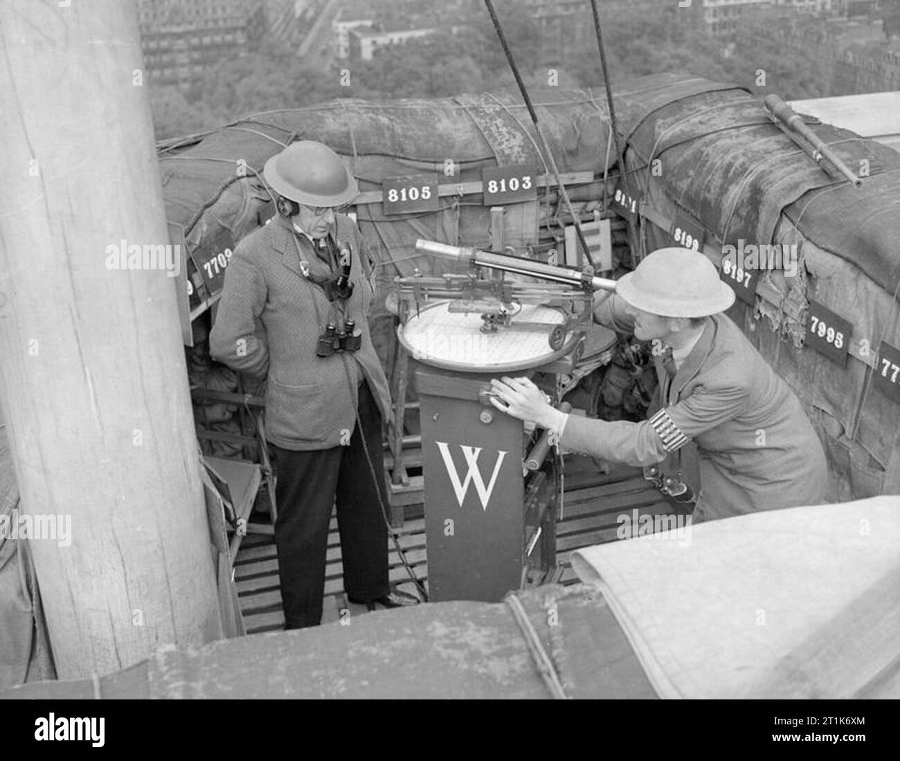 Observer Corps Post on High Building Observer Corps operating the ...