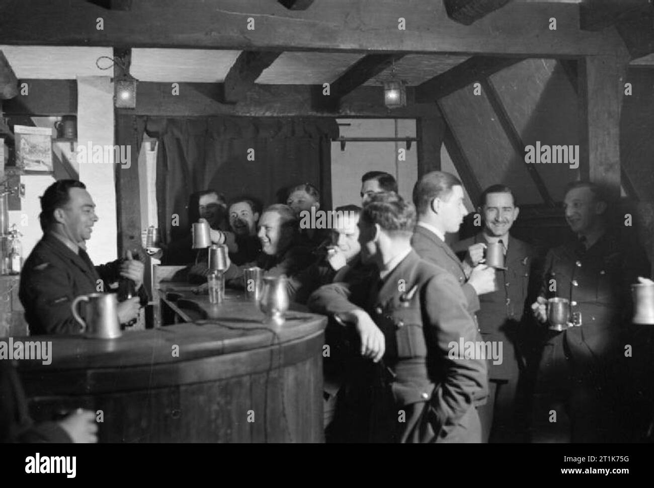 RAF Officers Build Their Own Bar Stock Photo - Alamy