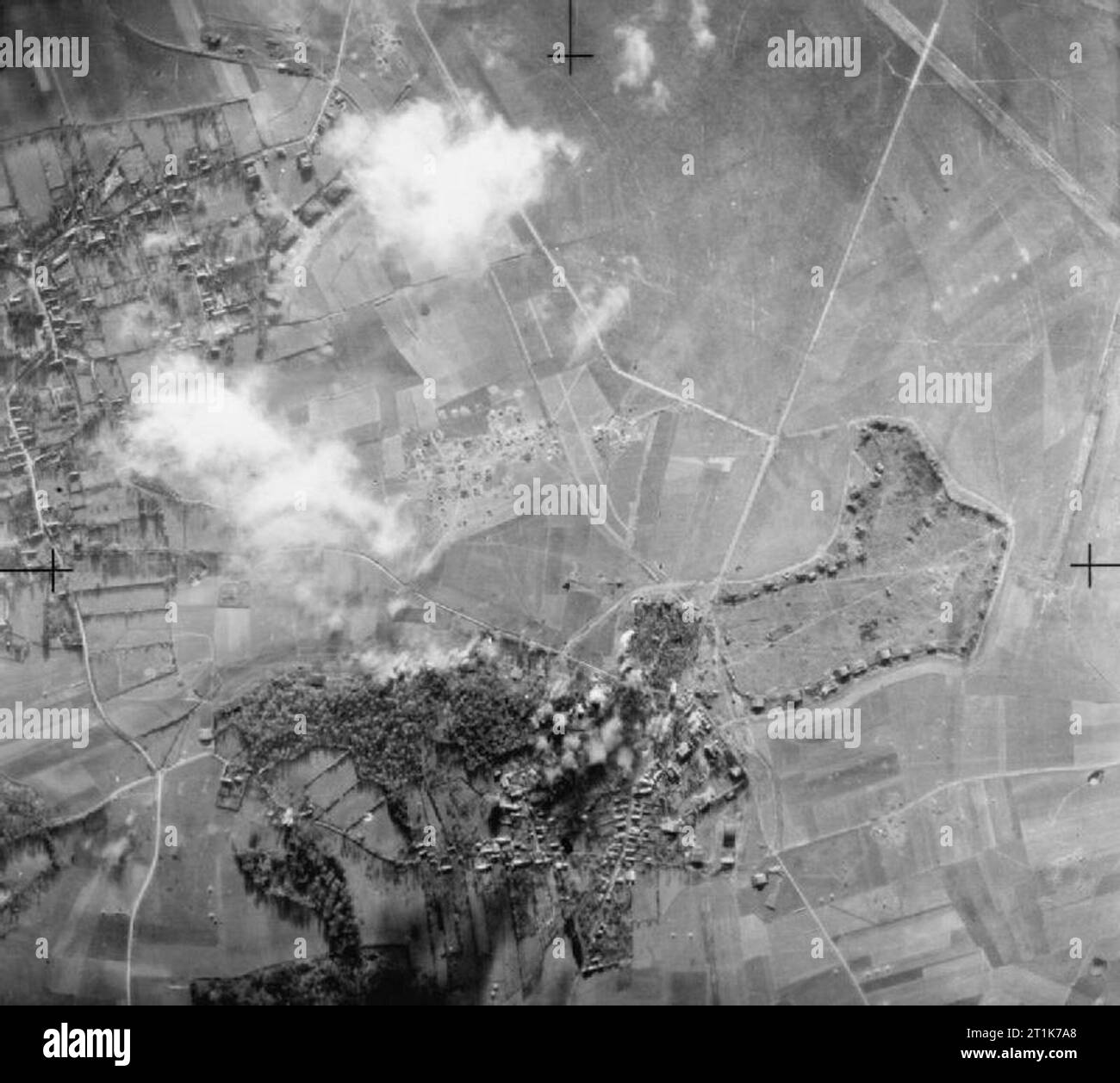 Royal Air Force Bomber Command, 1942-1945. Bombs explode on the ...