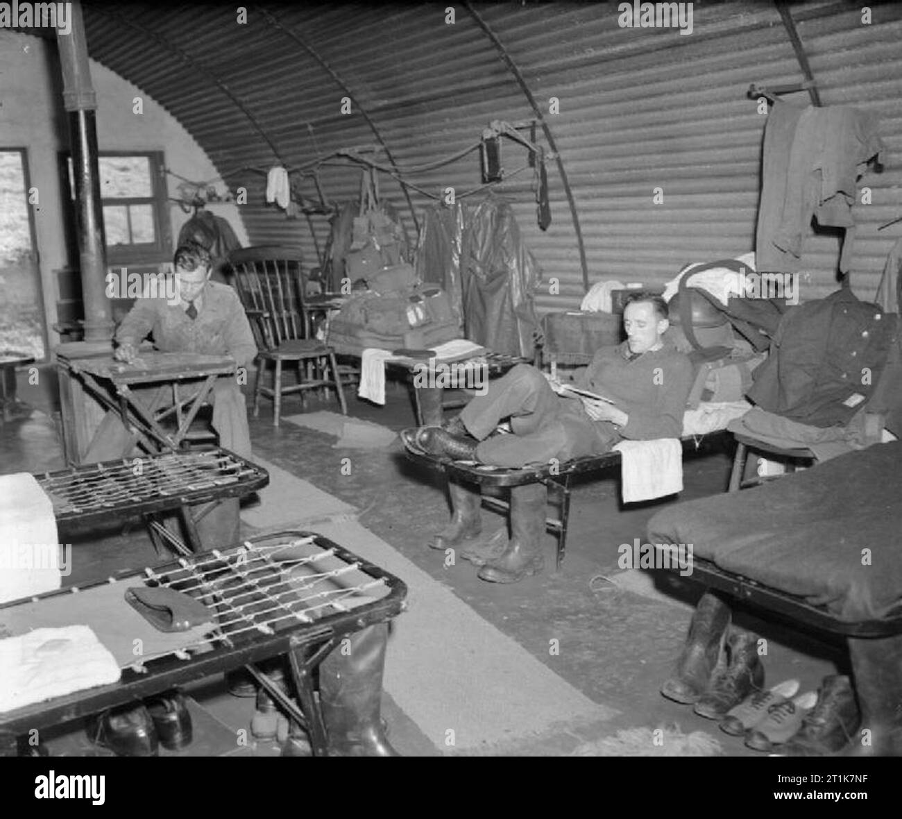 Royal Air Force Balloon Command, 1939-1945. The crew of a kite balloon ...