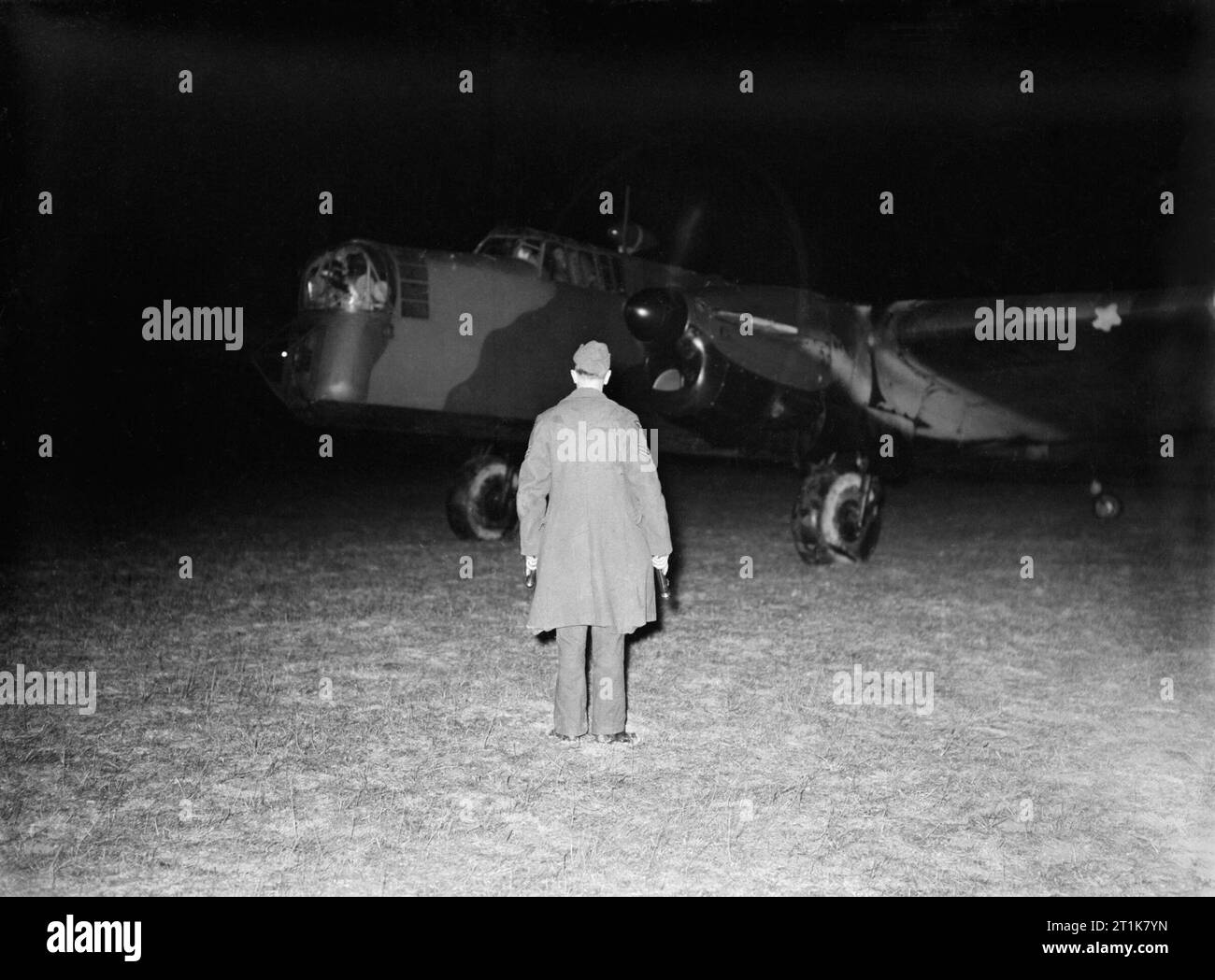 Royal Air Force Bomber Command, 1939-1941. An Armstrong Whitworth Whitley Mark V of a No. 102 ...