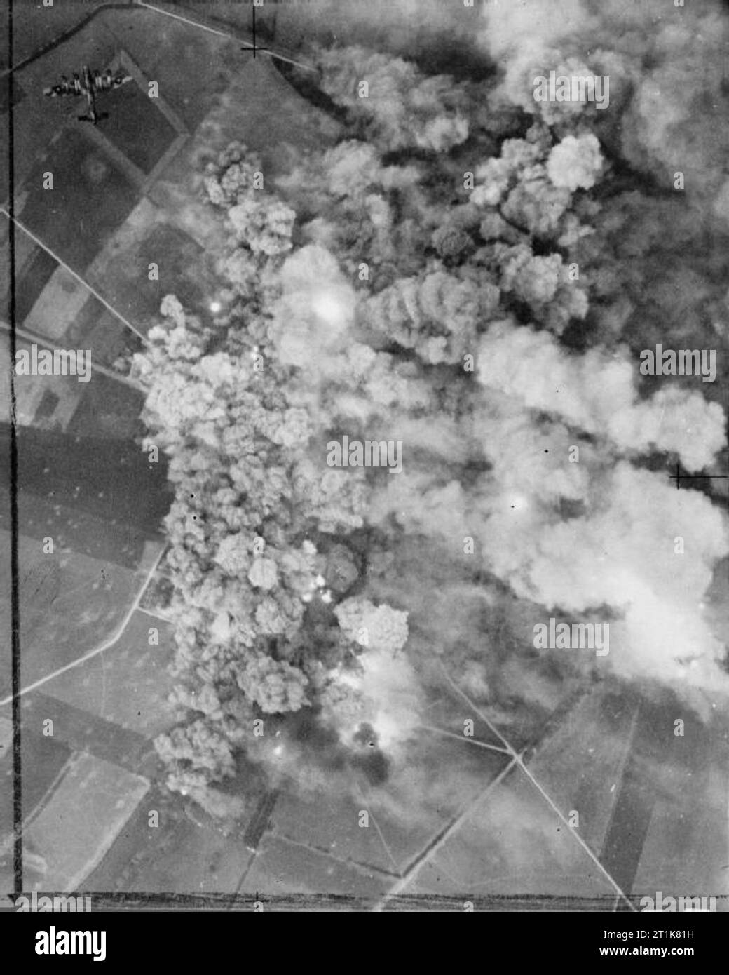 Royal Air Force Bomber Command, 1942-1945. An Avro Lancaster leaves the ...