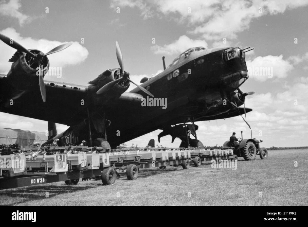 Royal Air Force Bomber Command, 1942-1945. A bomb train, loaded with ...
