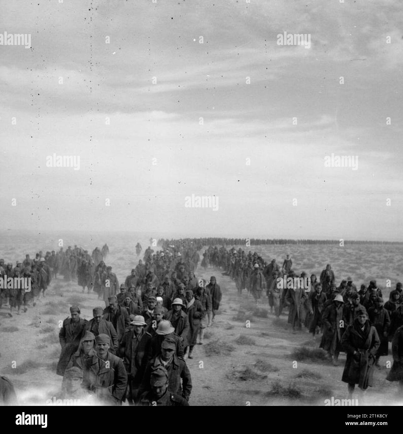 The Attack on Bardia Italian prisoners leaving the fighting area for a ...