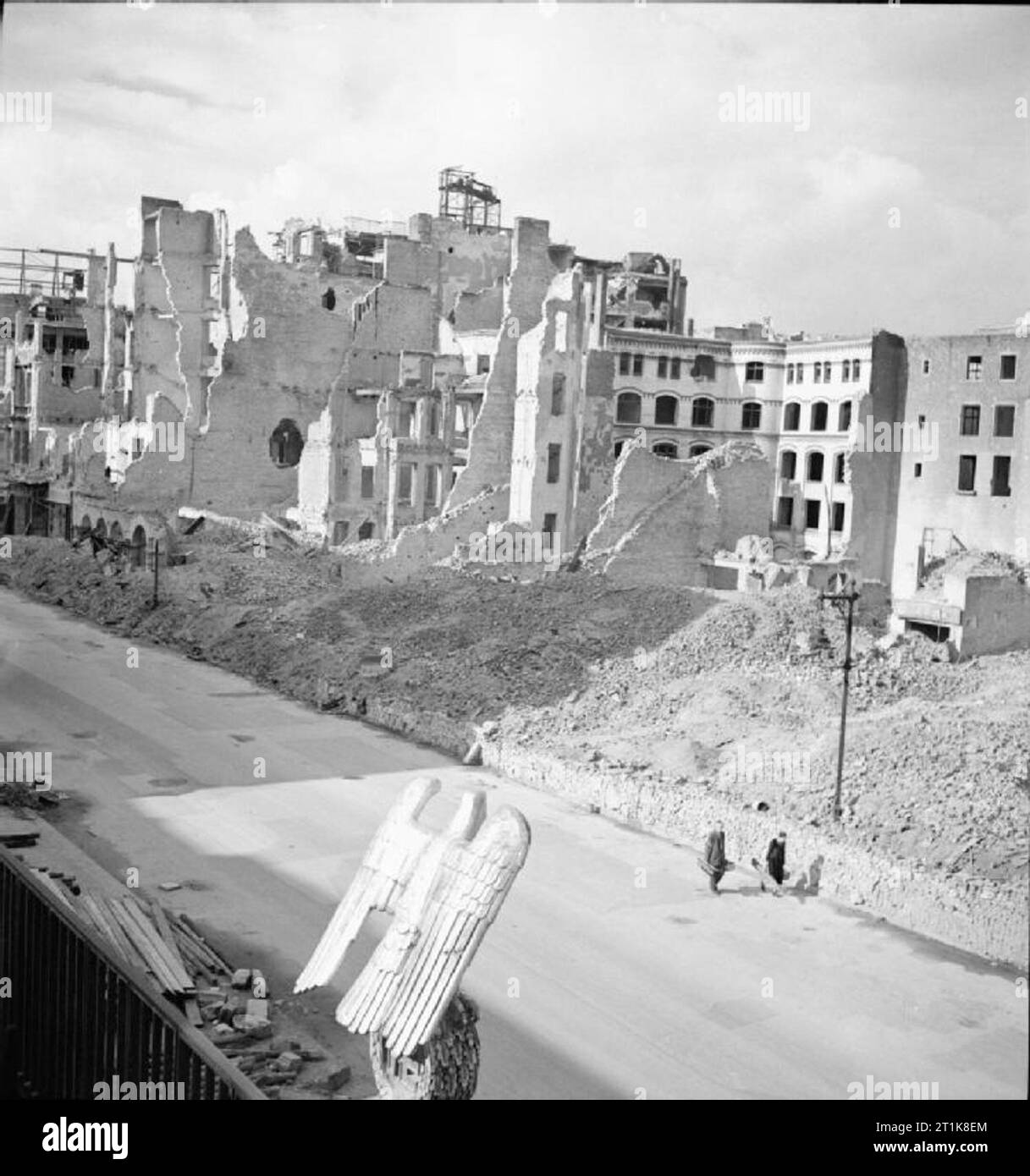 Royal Air Force Bomber Command, 1942-1945. View of ruined buildings in ...