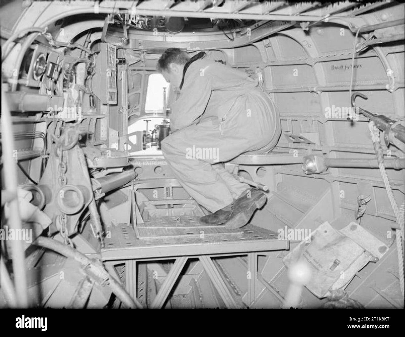 Royal Air Force Coastal Command, 1939-1945. The bomb-aimer of a Short ...