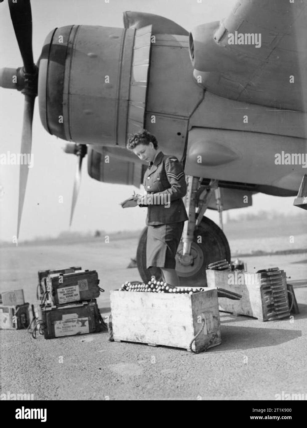 Royal Air Force Fighter Command, 1939-1945. A WAAF corporal checks a ...