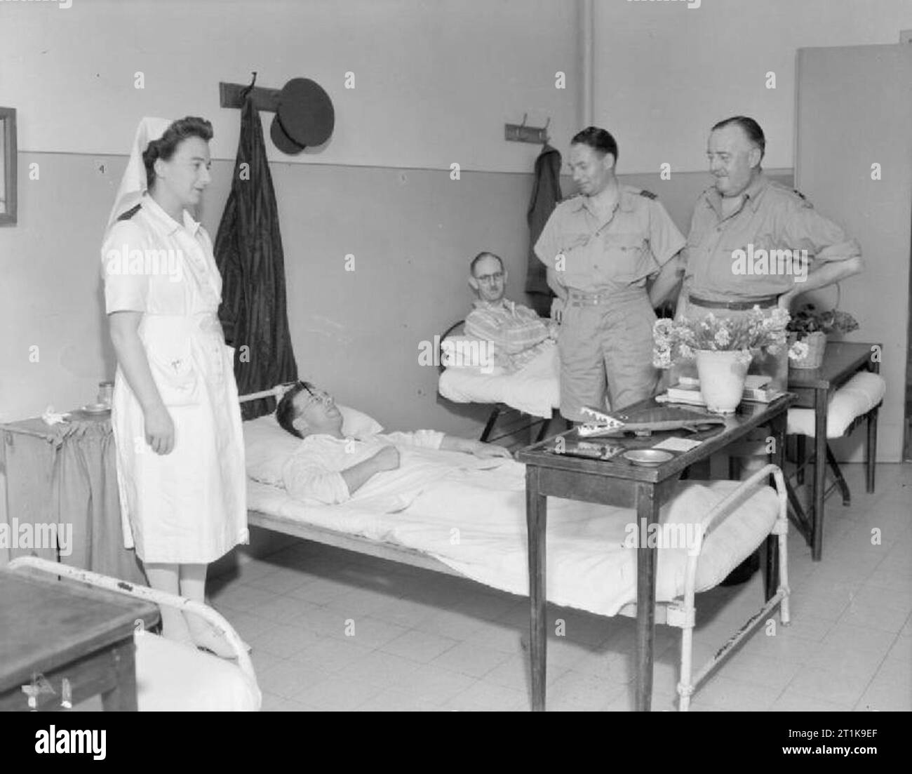 Royal Air Force in the Middle East, 1944-1945. In an officers' ward at ...