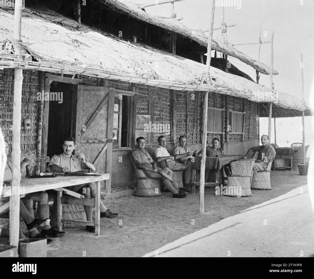 Royal Air Force in the Middle East, 1944-1945. Officers relax outside ...