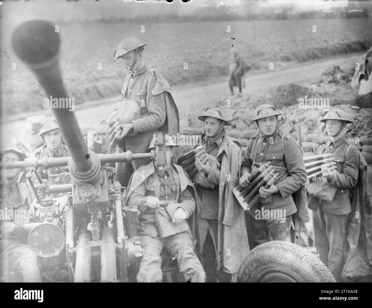 The British Army in France 1939 A 40mm Bofors anti-aircraft gun and ...
