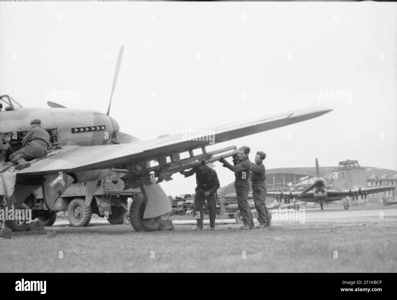 Royal Air Force- 2nd Tactical Air Force, 1943-1945. Armourers load 3 ...