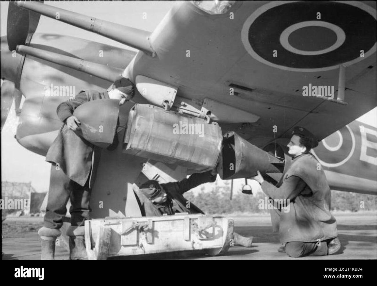 Royal Air Force- 2nd Tactical Air Force, 1943-1945. Armourers attach ...