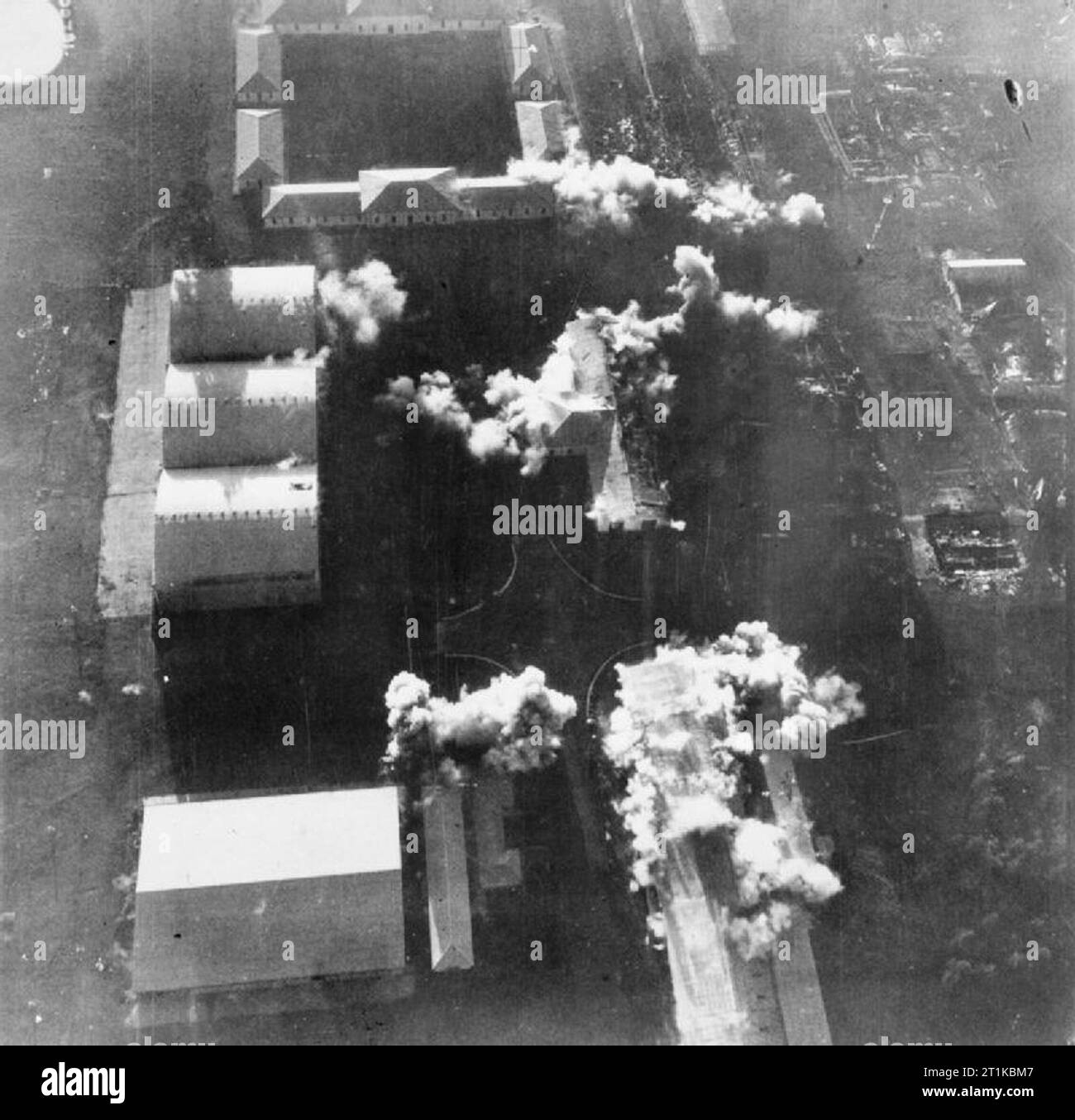 Royal Air Force- East Africa Command, 1940-1945. Bombs explode among ...