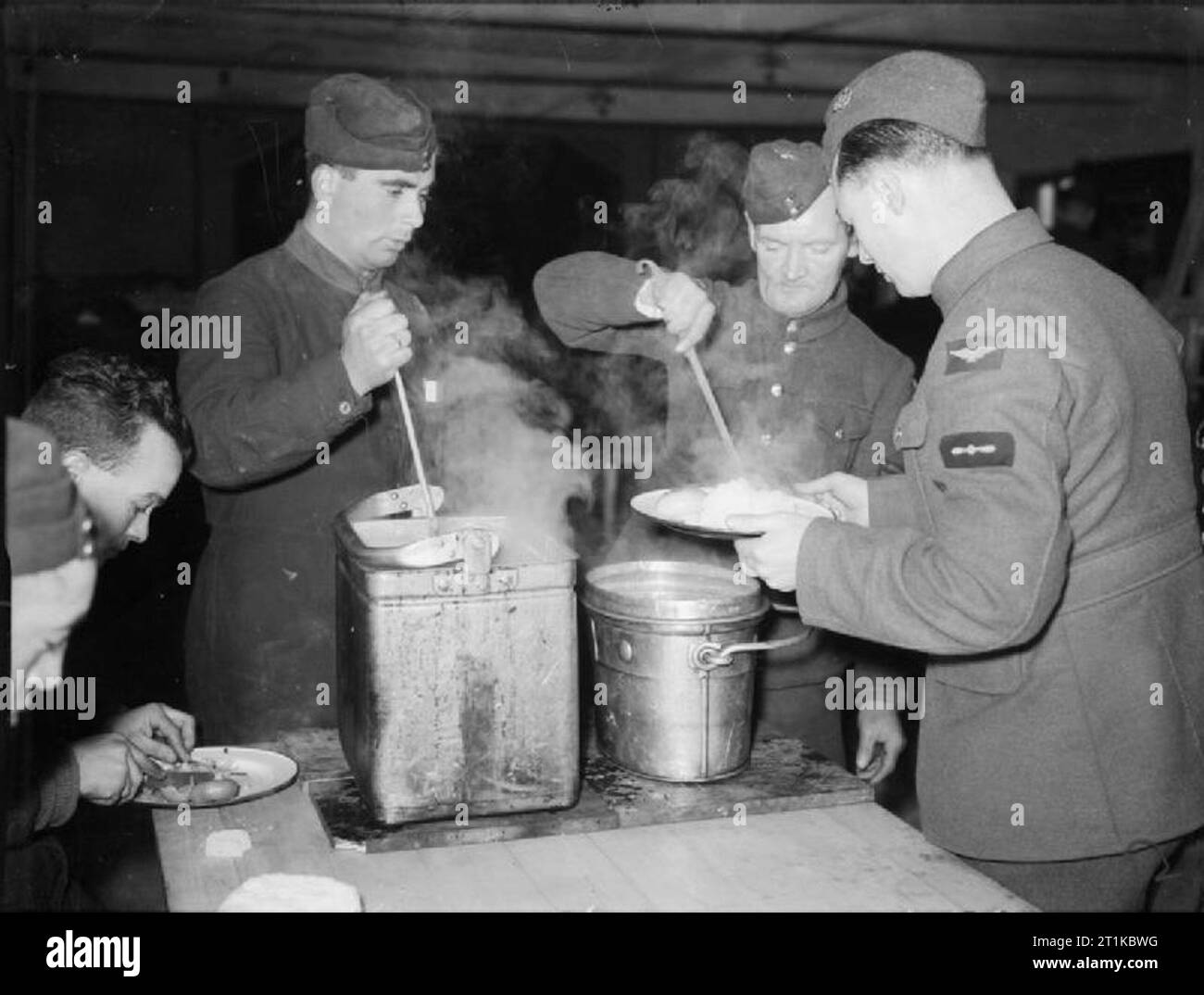 Royal Air Force- France, 1939-1940 Airmen being served food in their ...
