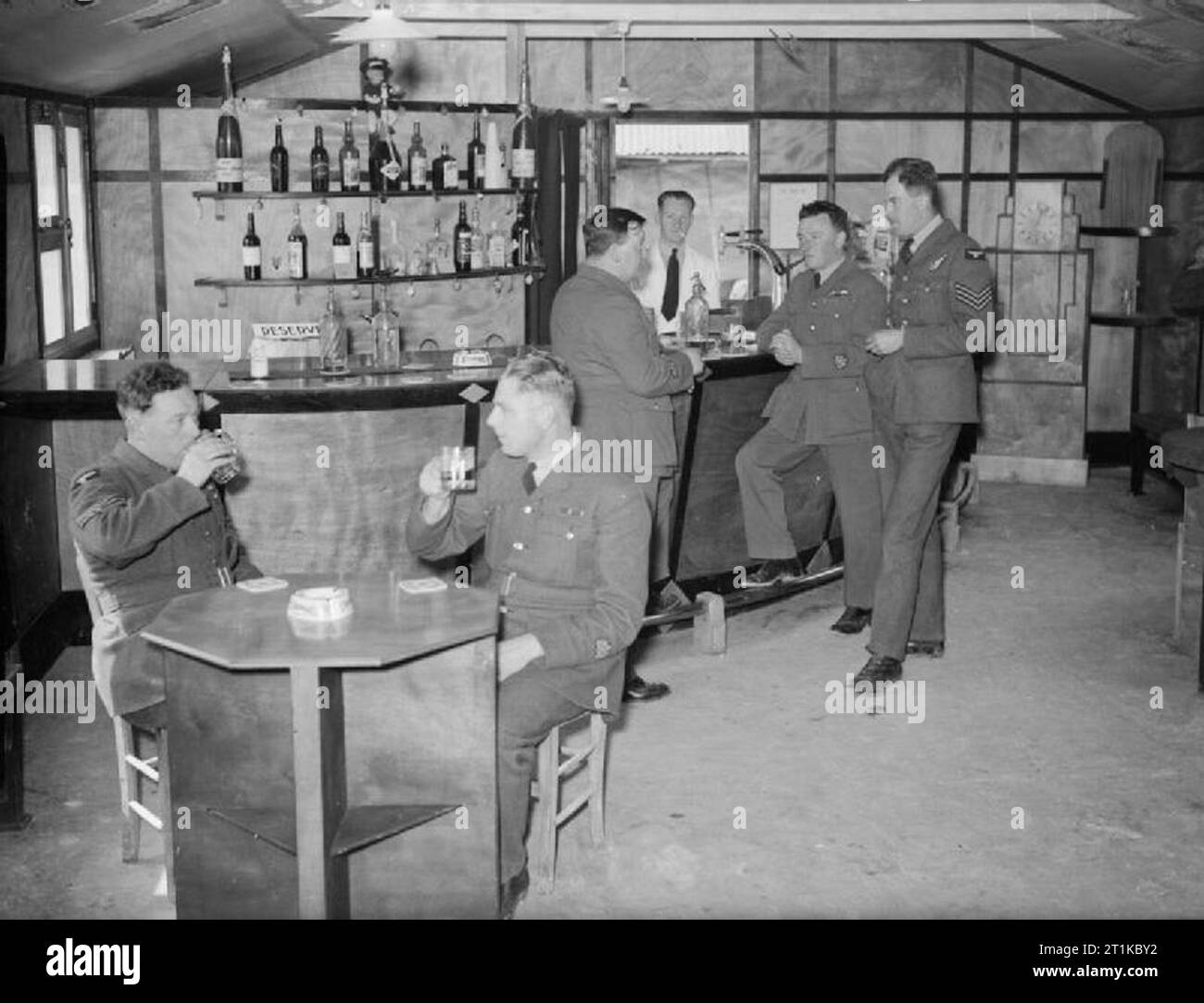 Royal Air Force- France, 1939-1940. Senior NCOs relax in the bar of the ...