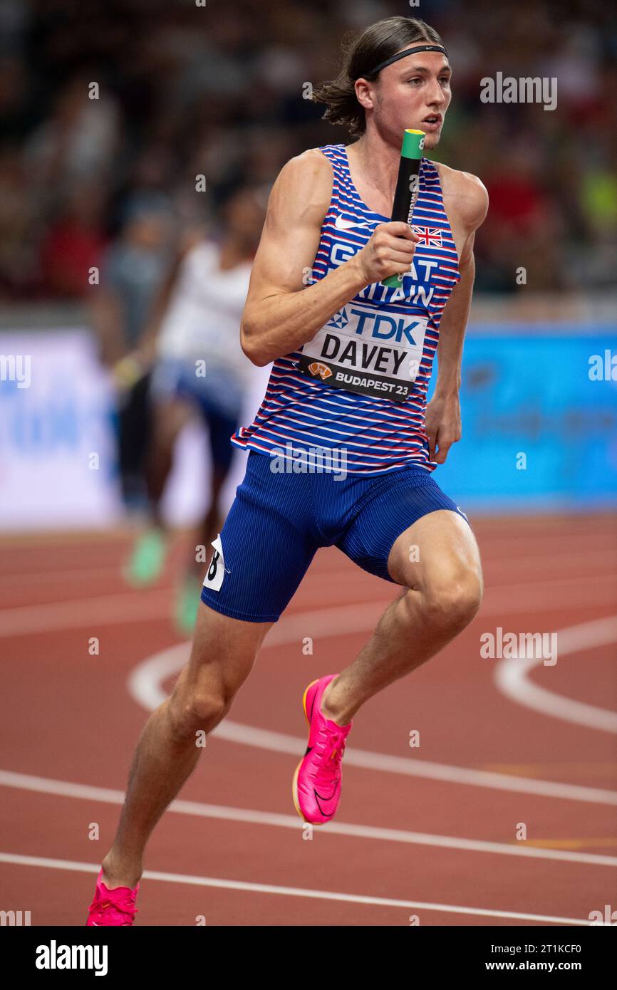 Lewis Davey of Great Britain competing in the mixed 4x400m relay at the ...