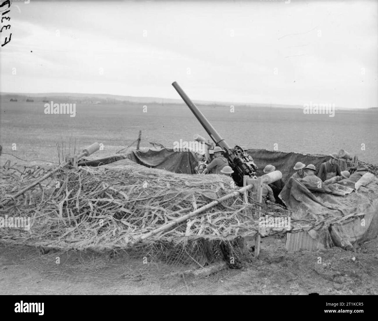 The British Army in France 1940 3.7-inch anti-aircraft gun attached to ...
