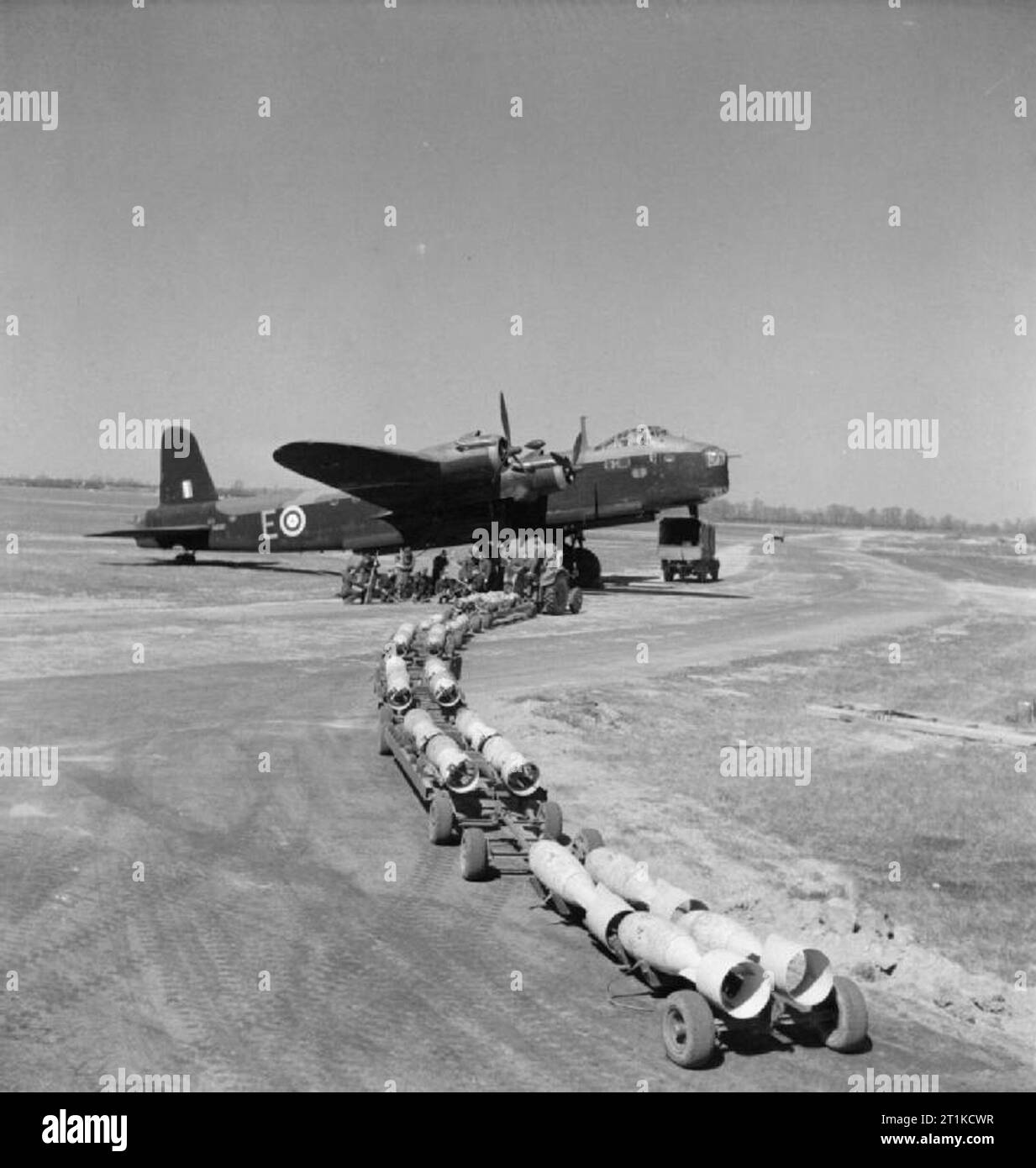 Royal Air Force Bomber Command, 1942-1945. A bomb train loaded with ...