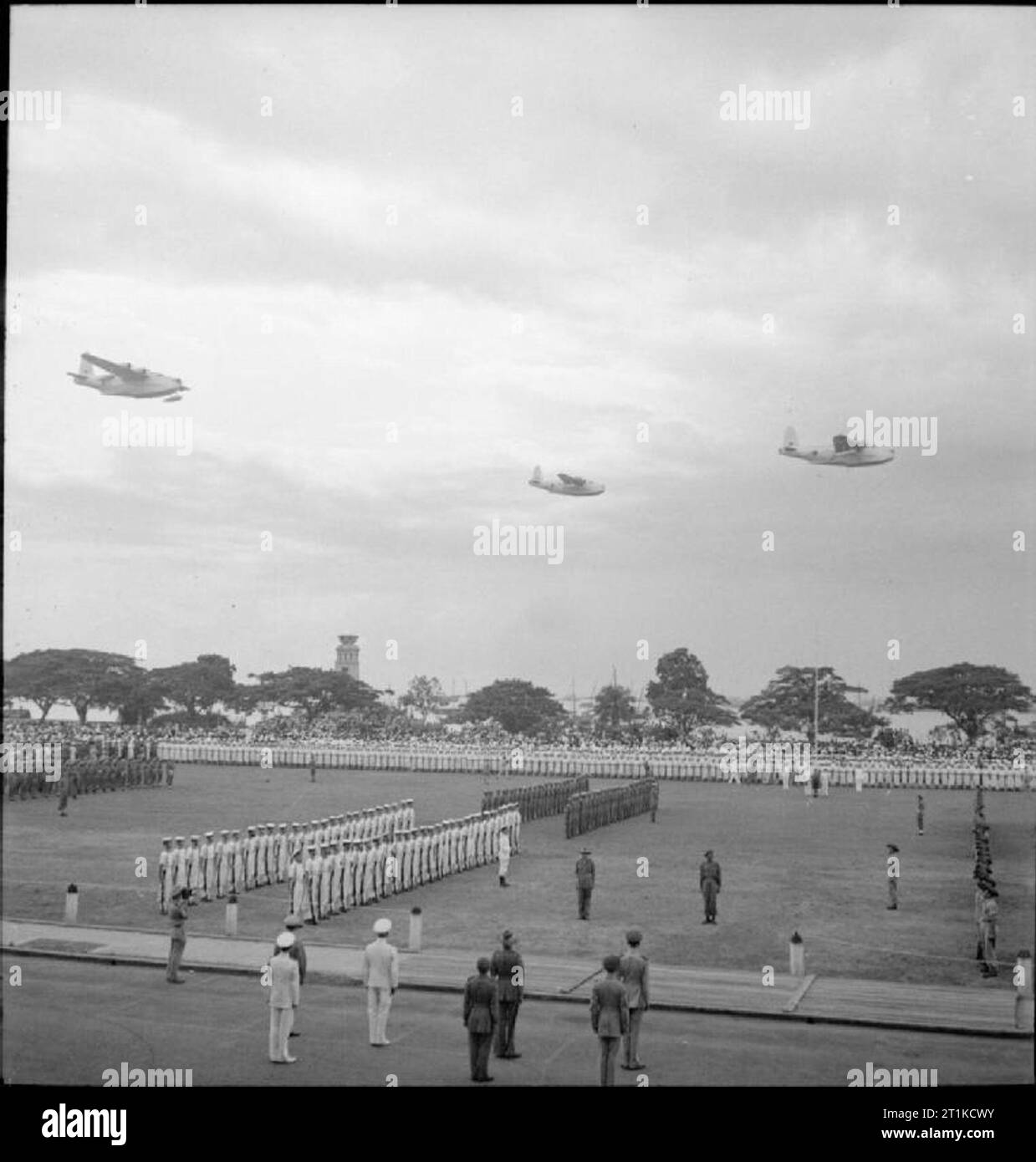 Signing of the Japanese Surrender at Singapore, 1945 Sunderland flying ...