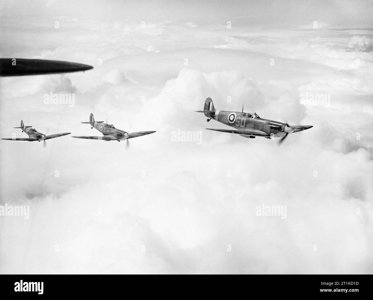 Supermarine Spitfire Mk Is of No. 501 Squadron RAF based at Colerne ...