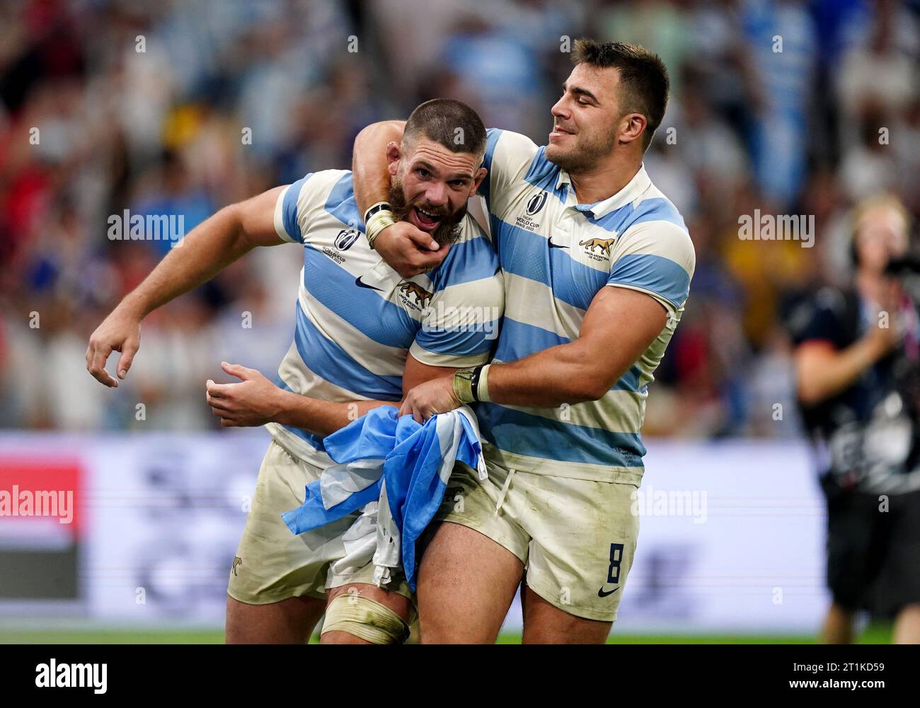 Argentina's Marcos Kremer (left) and Facundo Isa celebrate after the ...