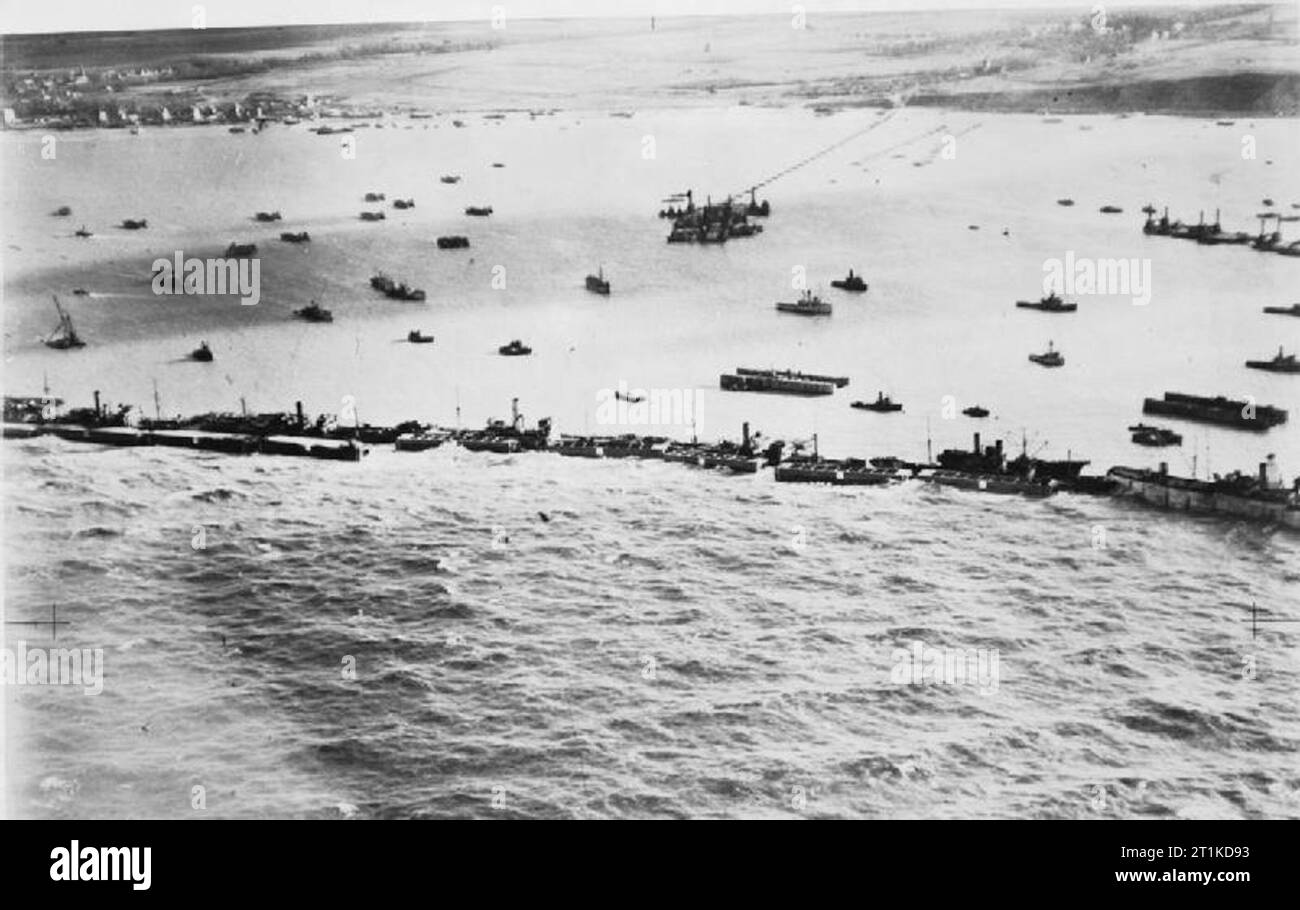 The Mulberry Harbour An aerial view of the Mulberry harbour at ...