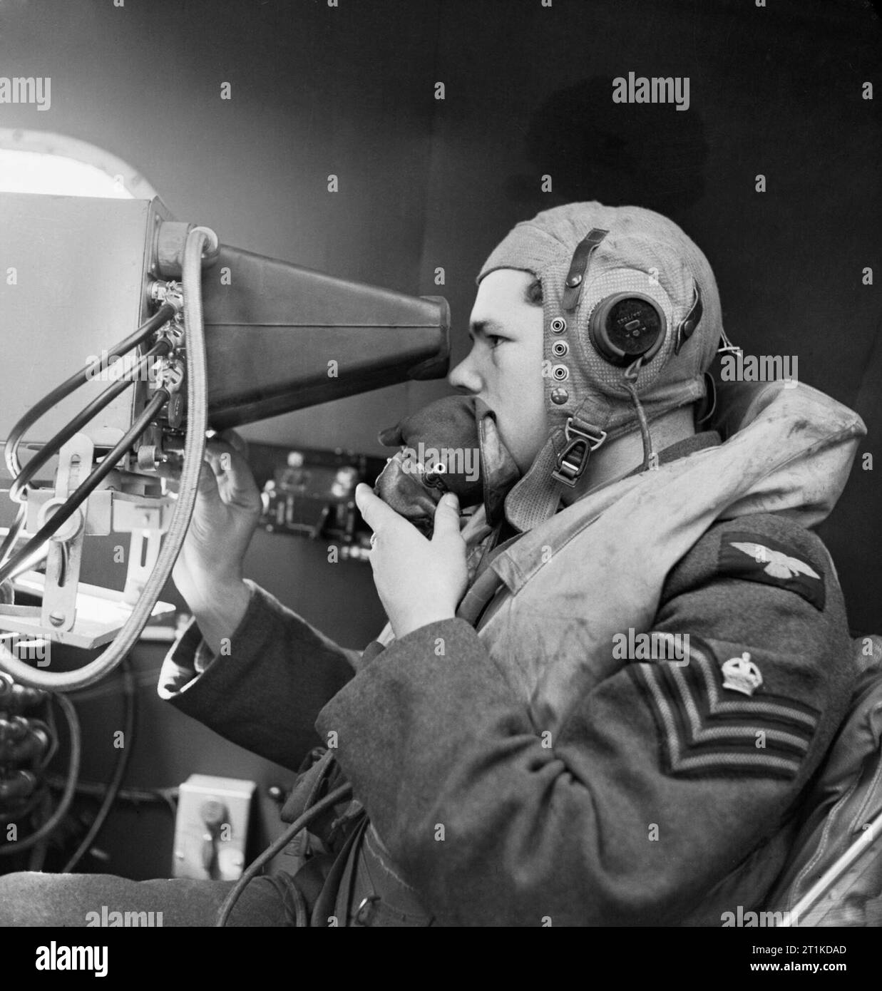The radar operator of a No. 220 Squadron Boeing Fortress at Benbecula ...