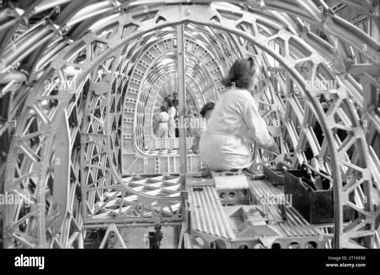 Assembly of Wellington Bomber- View of Workers Assembling Wellington ...