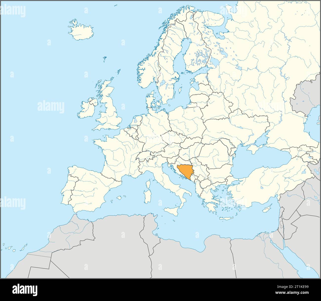 Location map of the REPUBLIC OF BOSNIA AND HERZEGOVINA, EUROPE Stock ...