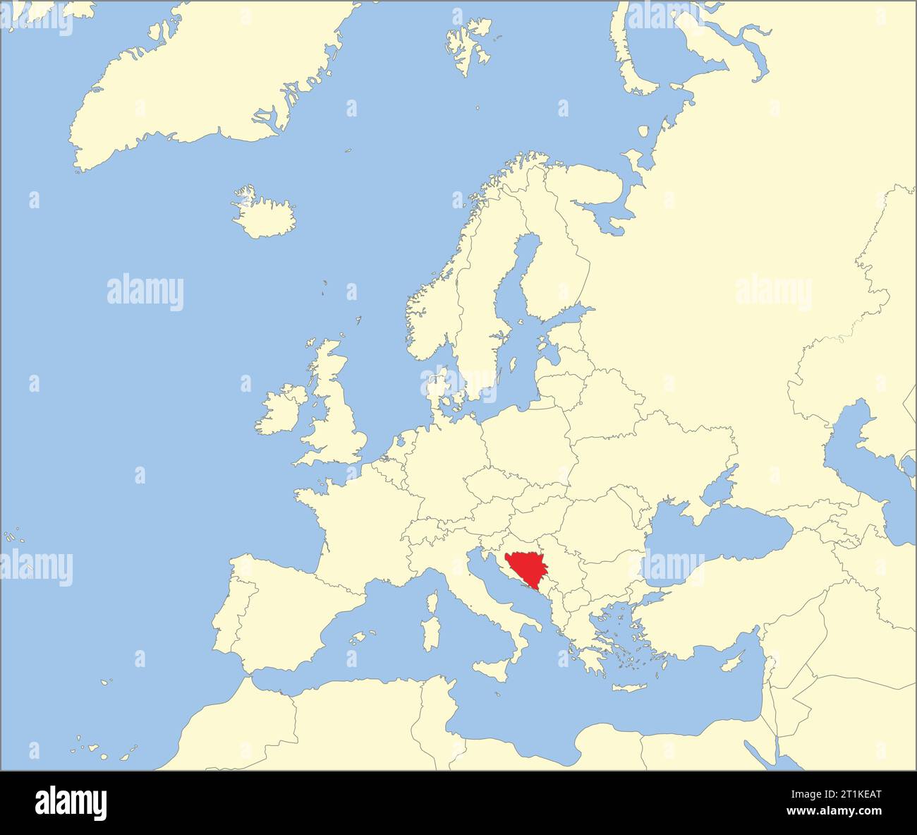 Location map of the REPUBLIC OF BOSNIA AND HERZEGOVINA, EUROPE Stock ...