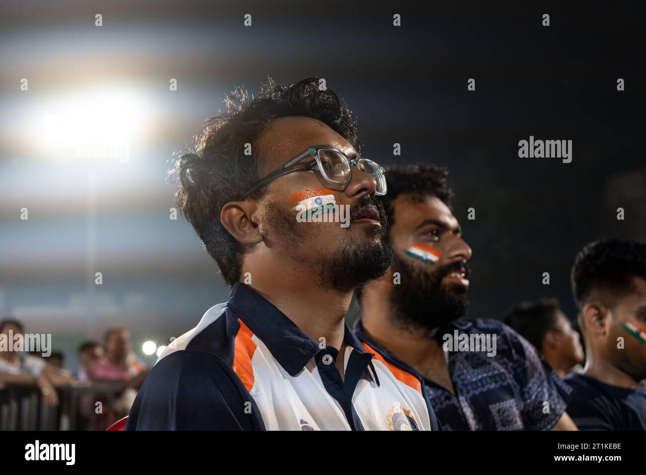 Indian Cricket fans cheers as they watch the 2023 ICC Men's Cricket ...