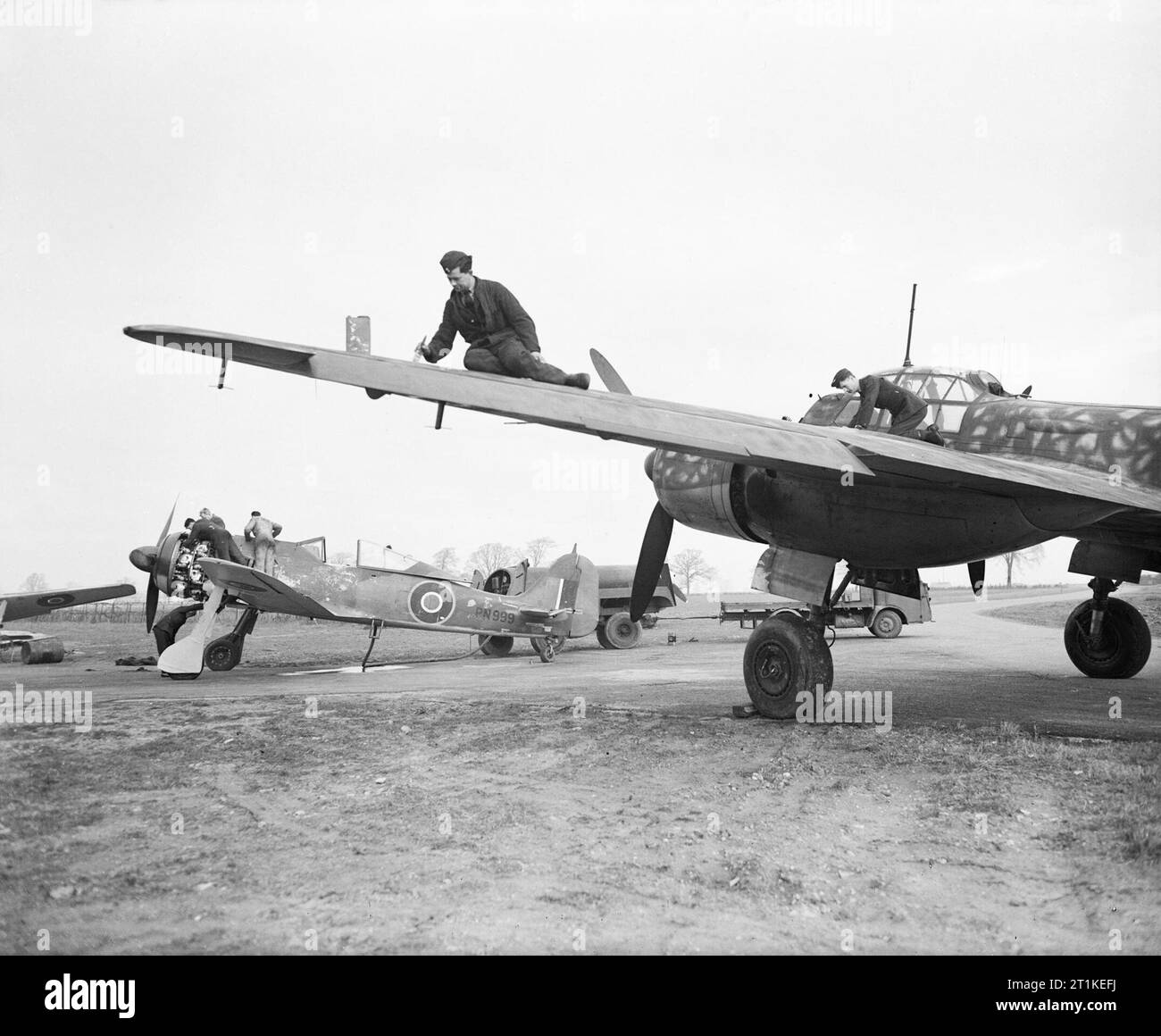 A Focke Wulf Fw 190 and Junkers Ju 88S of No. 1426 (Enemy Aircraft ...