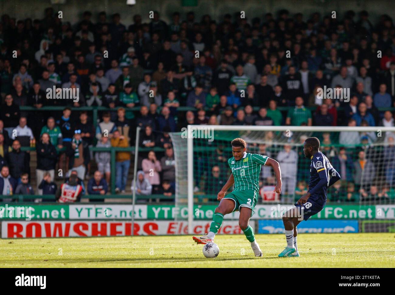 Morgan Williams of Yeovil Town and Wesley Fonguck of Southend United ...