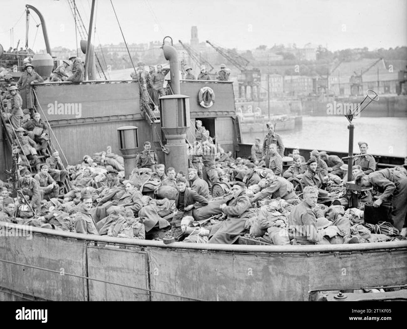 Dunkirk and the Retreat From France 1940 British troops on board a ship ...