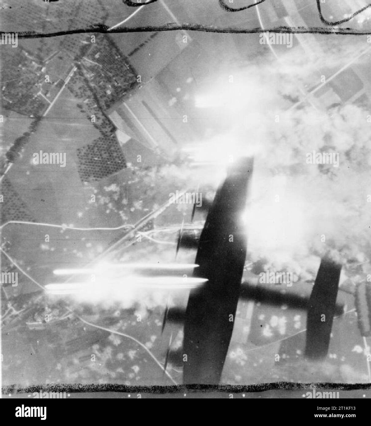 Royal Air Force Bomber Command, 1942-1945. A Handley Page Halifax is ...