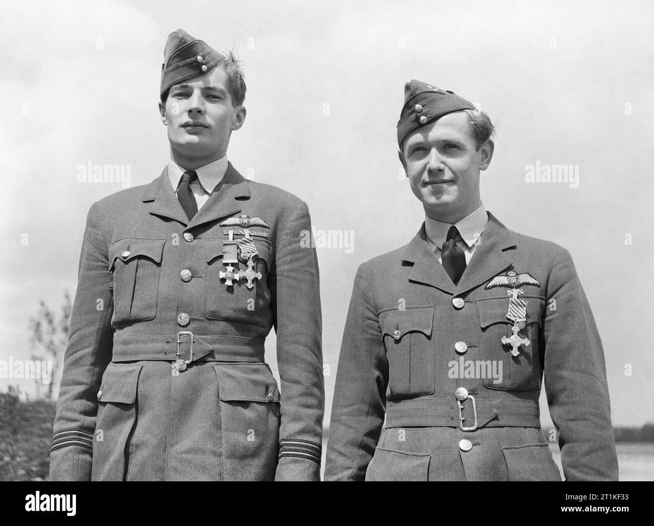 Flight Lieutenant R H A Lee and Flying Officer K H Blair, after being ...