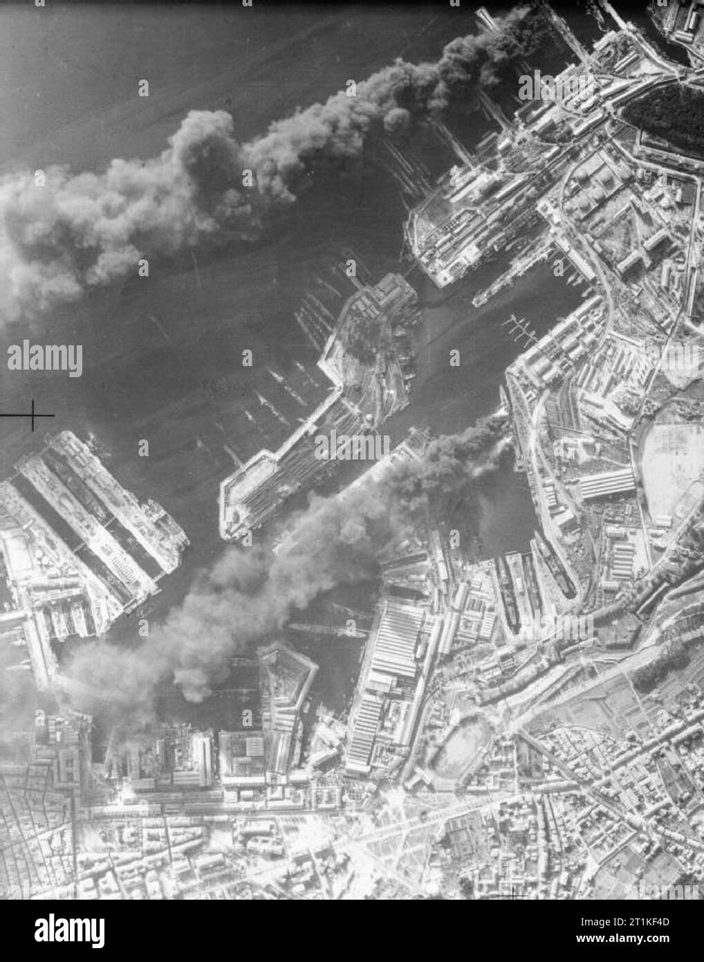 Vertical photographic-reconnaissance aerial showing French naval ...