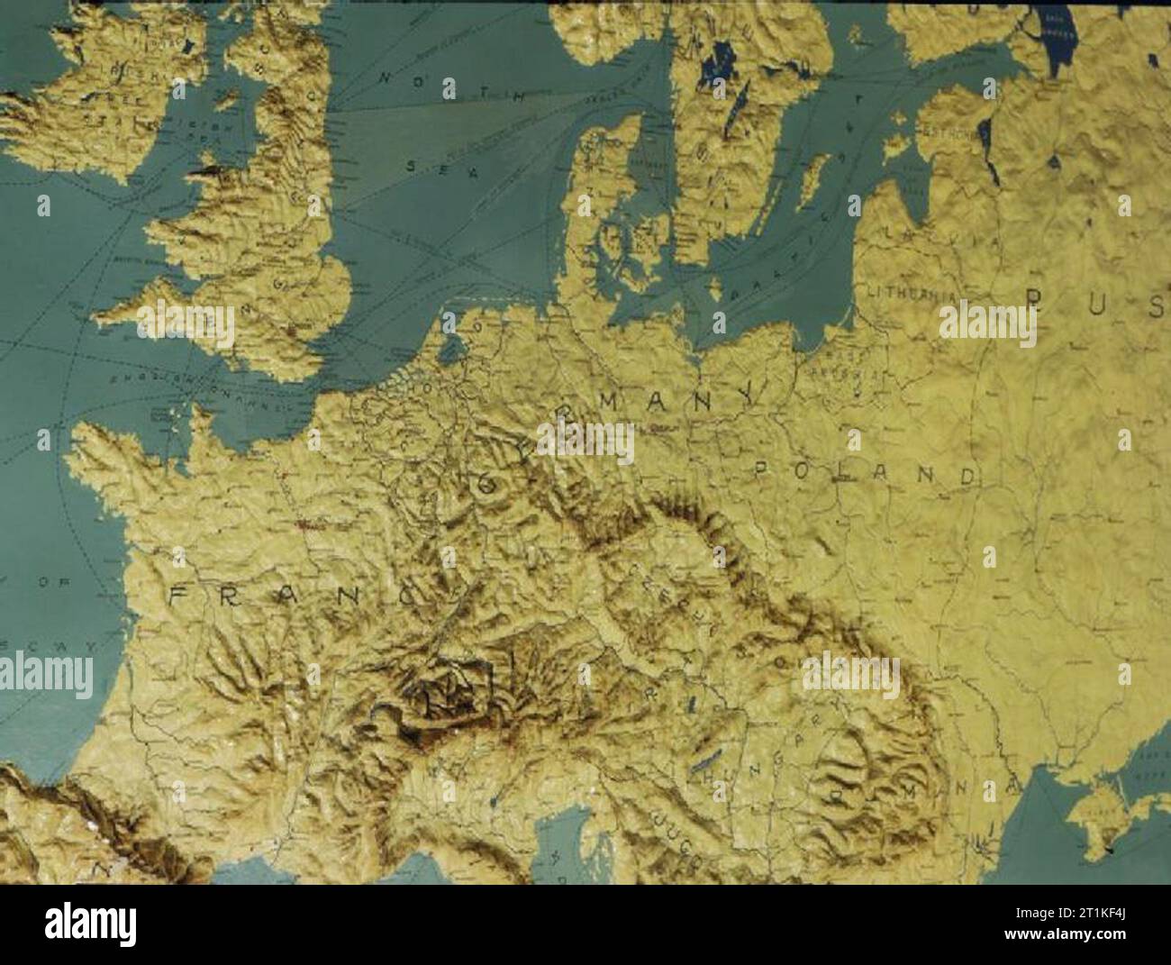 Europe during the Second World War Contour map of Europe - northern ...