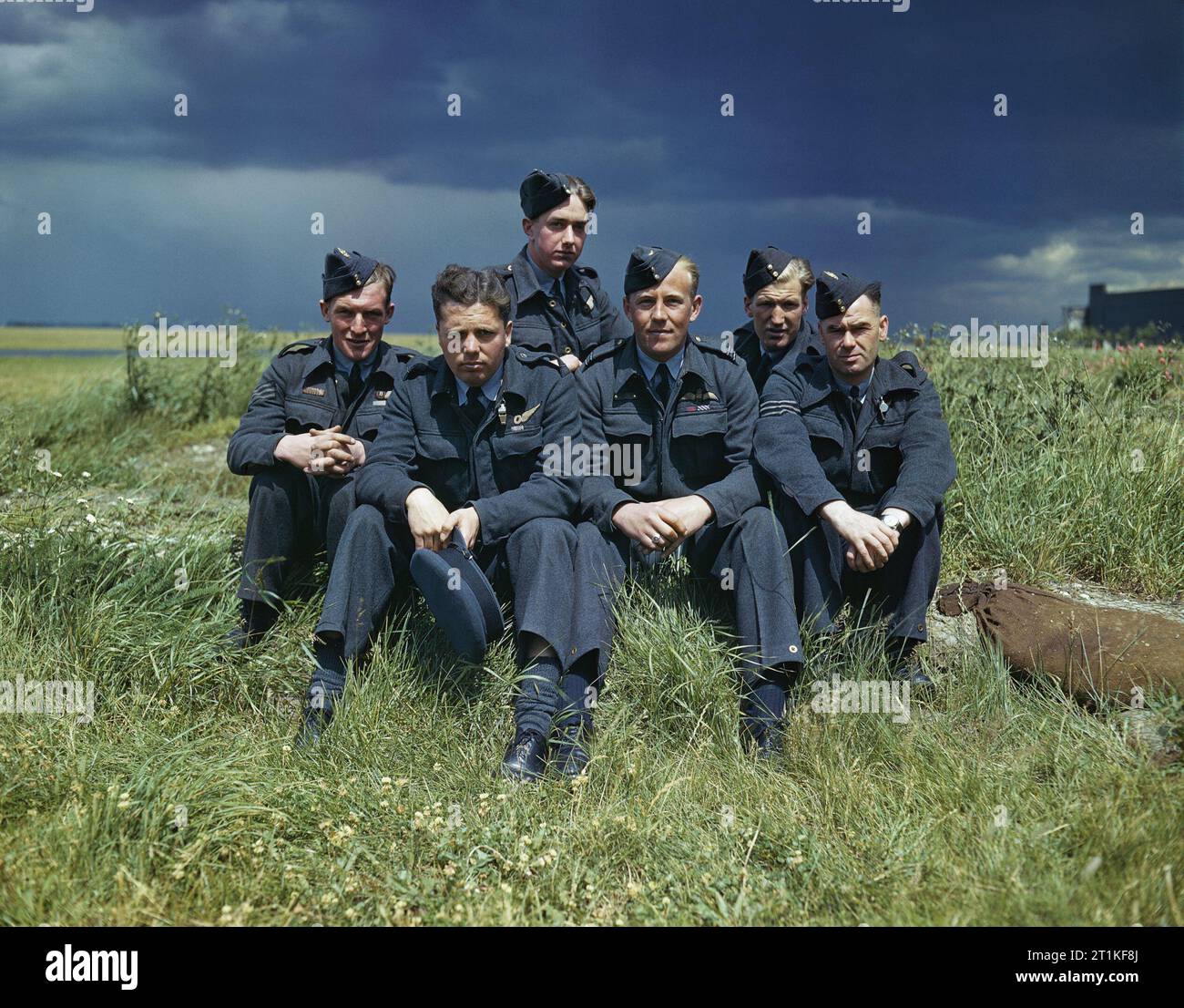 Flight Lieutenant Joe McCarthy (fourth from left) and his crew of No ...