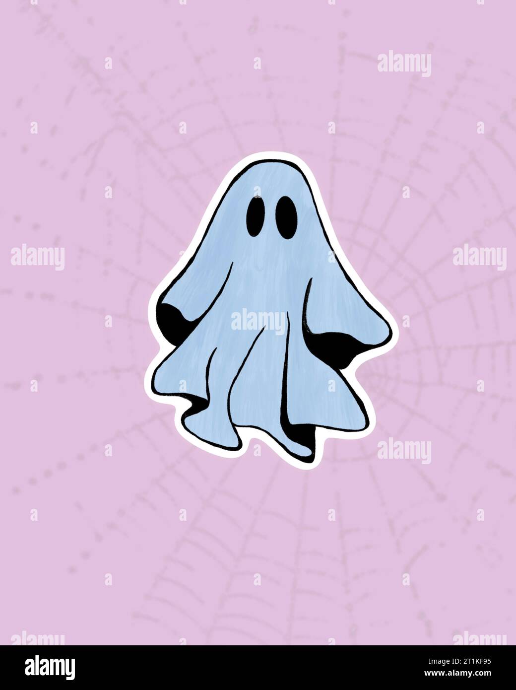 Cute Halloween sticker with a creepy ghost. Happy ghost characters for ...