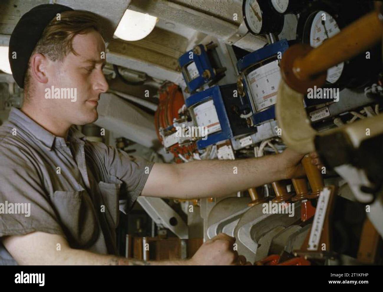 On Board Hm Submarine Tribune, 1942 Close-up of the motor room of HMS ...