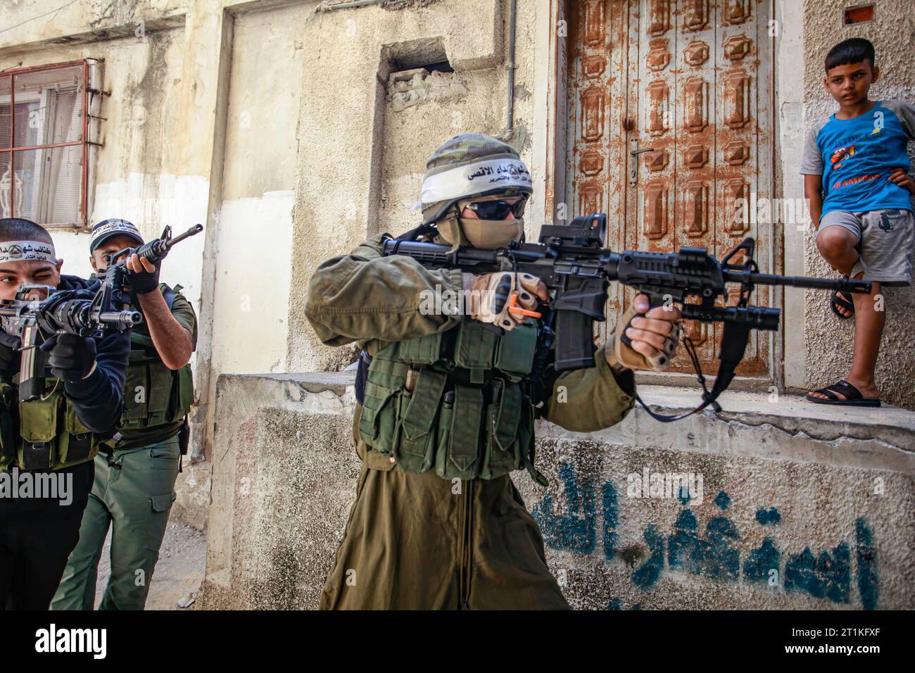 Tulkarm, Palestine. 14th Oct, 2023. Palestinian armed resistance ...