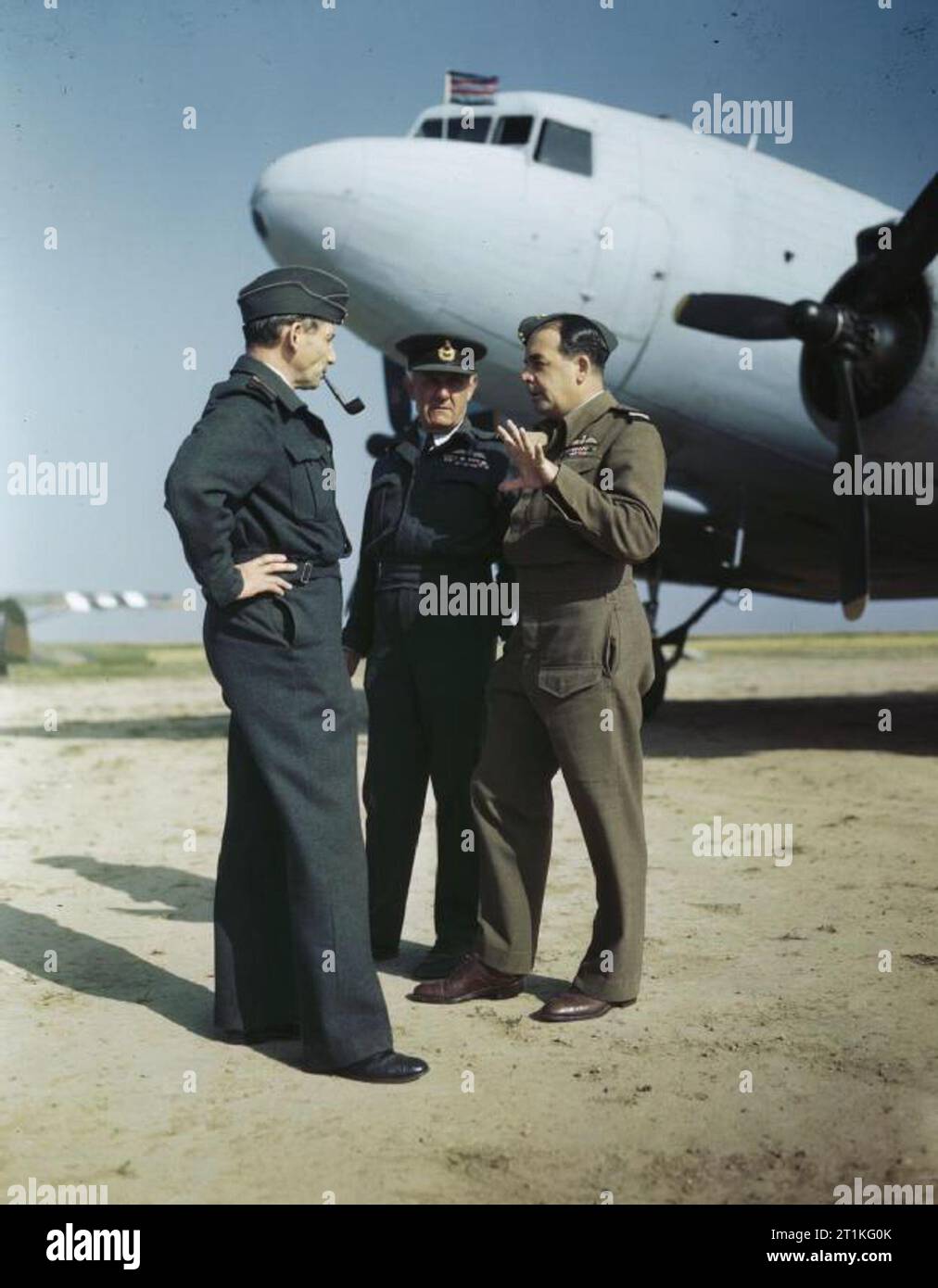 Royal Air Force Chiefs in Airfield Conference in France, 31 July 1944 ...