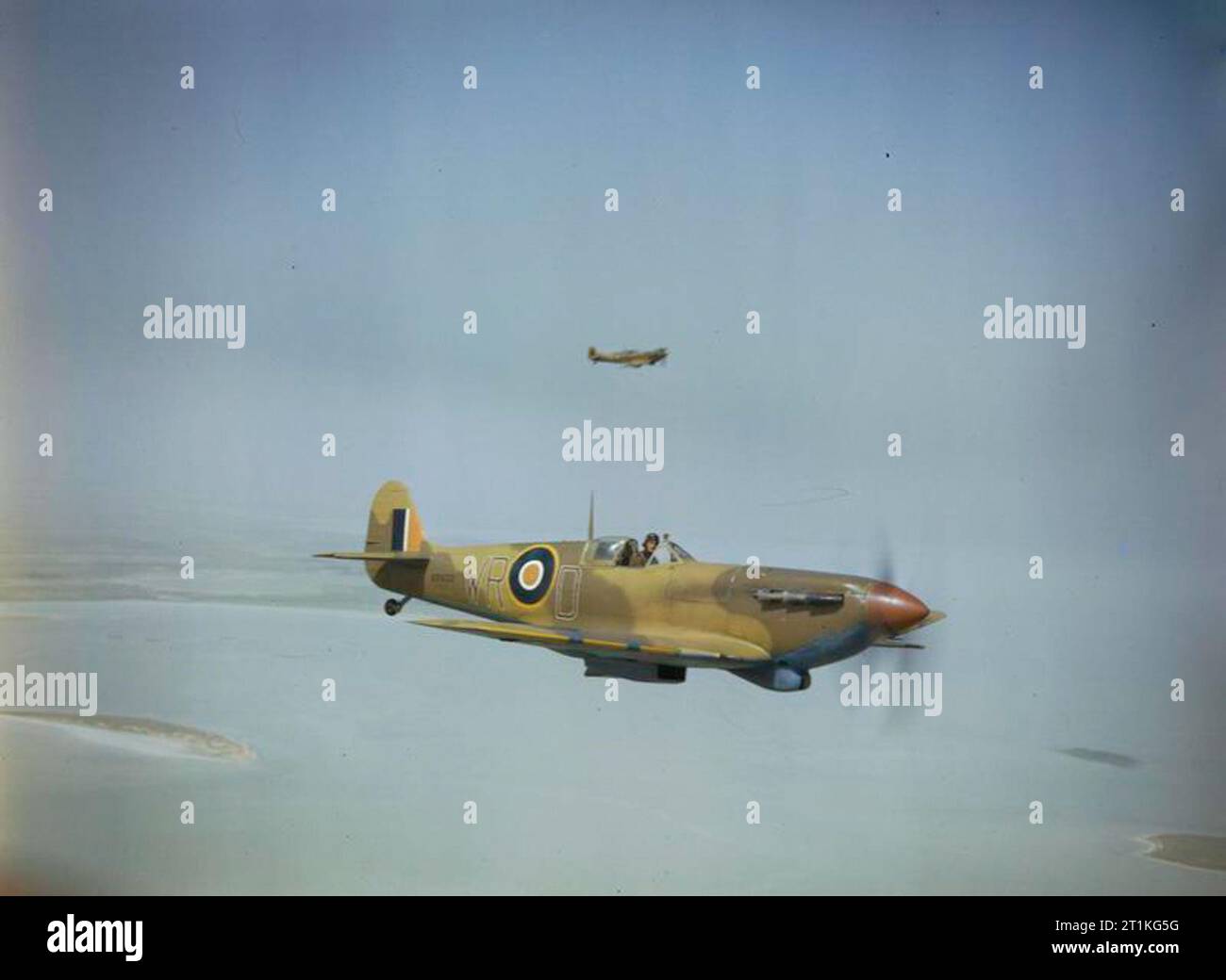 Two clipped-wing Supermarine Spitfire VBs of No. 40 Squadron, South ...