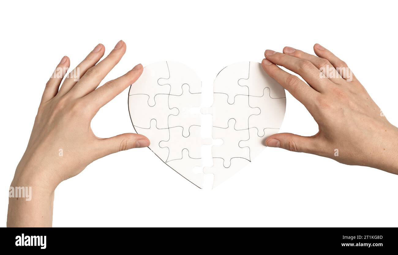 Heart parts apart, divorce and breakup concept Stock Photo - Alamy