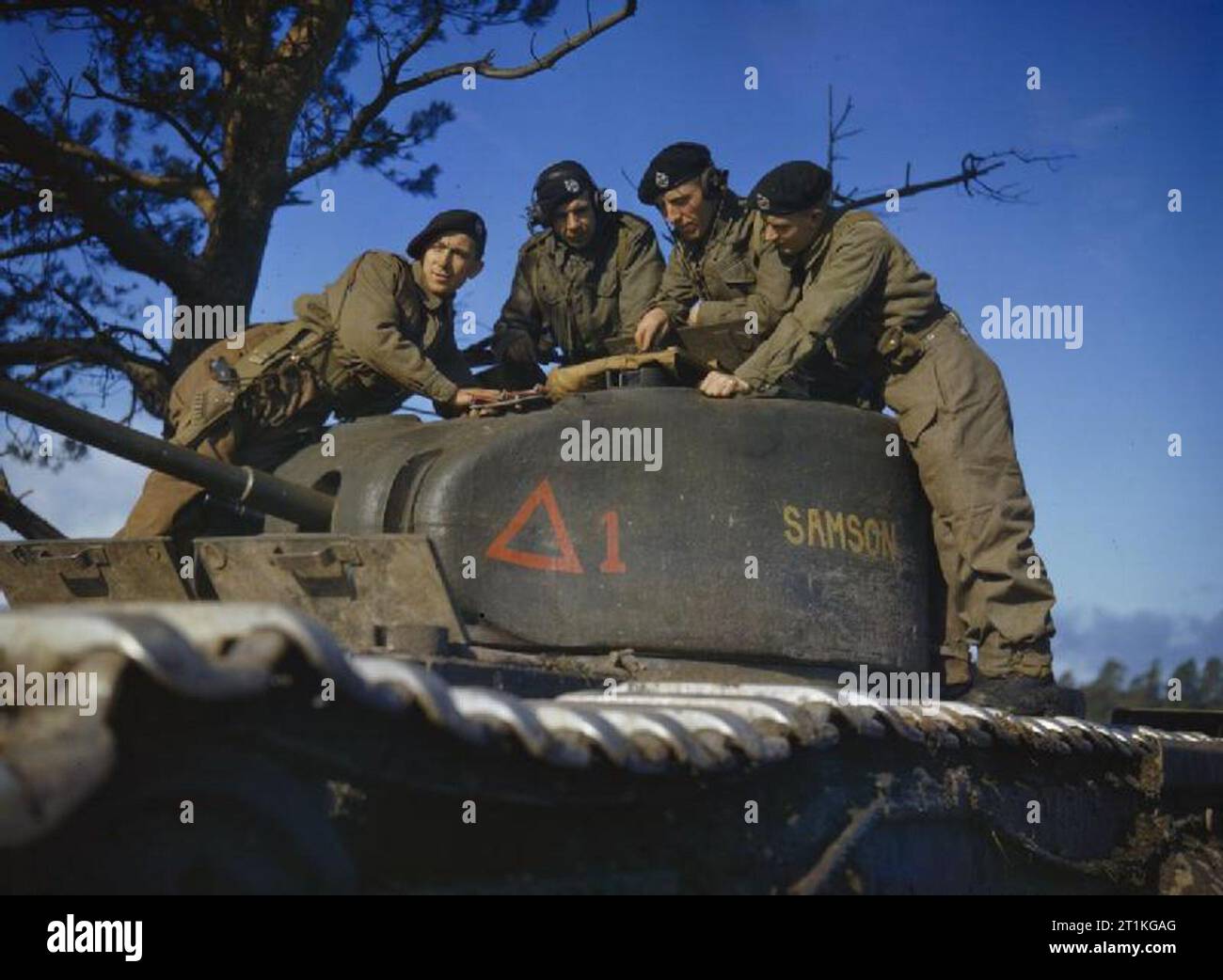 Churchill Tanks on Manoeuvres in Britain, October 1942 The crew of an A ...